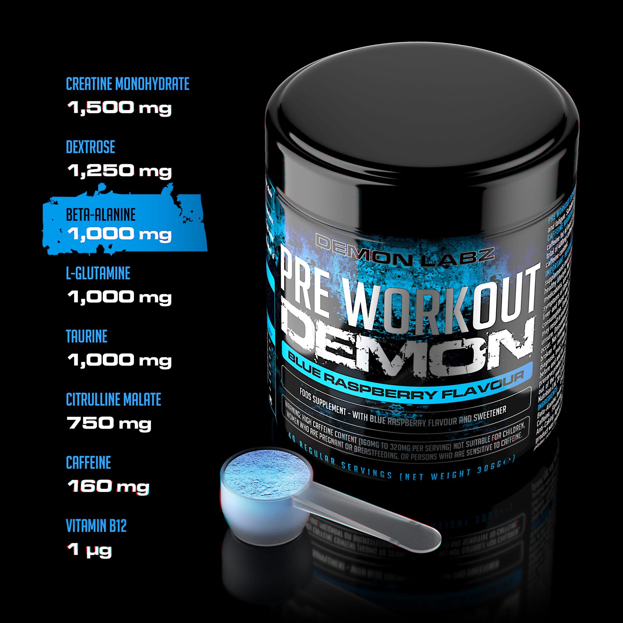 PRE WORKOUT DEMON BLUE RASPBERRY FLAVOUR – GB – Demonlabz